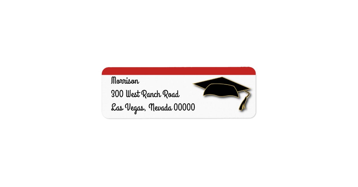 Your School Color Graduation Cap Monogram Label | Zazzle