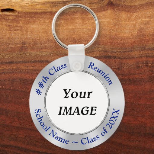 YOUR School Logo and Text, Class Reunion Keychains | Zazzle