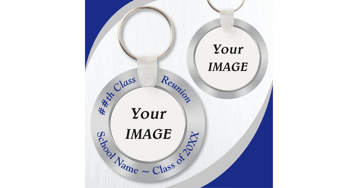 YOUR School Logo and Text, Class Reunion Keychains | Zazzle
