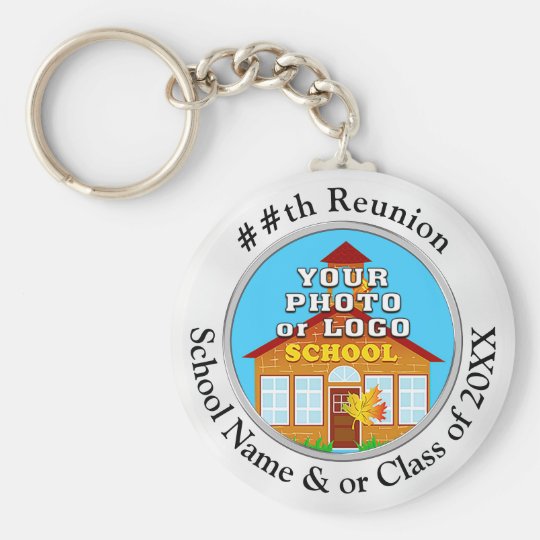 Your School Photo Personalized Class Reunion Gifts Keychain | Zazzle.com