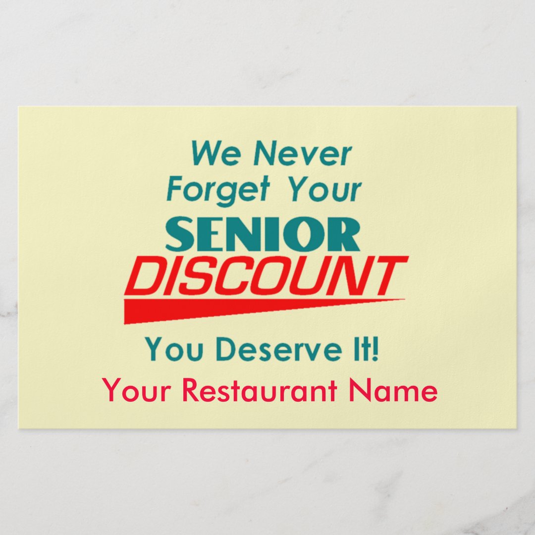 YOUR Senior Discount Flyer | Zazzle
