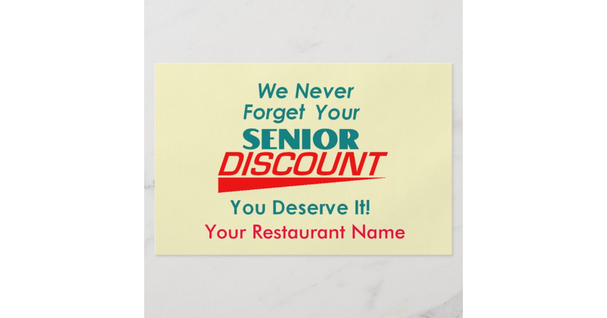 YOUR Senior Discount Flyer | Zazzle