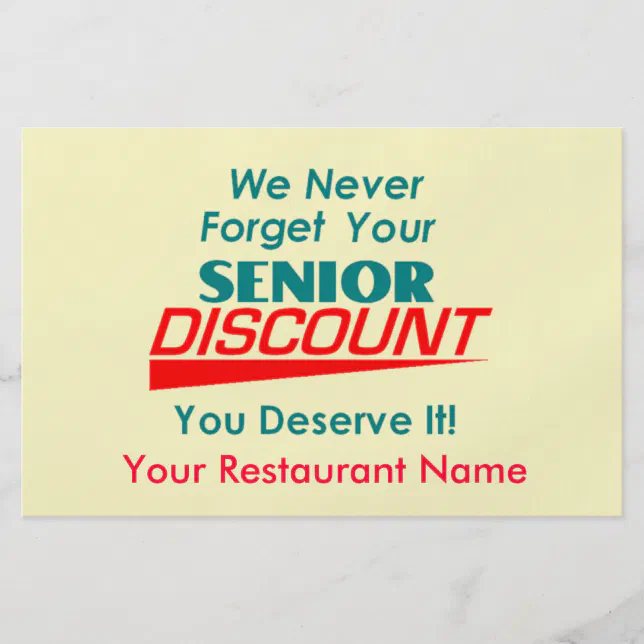 YOUR Senior Discount Flyer | Zazzle