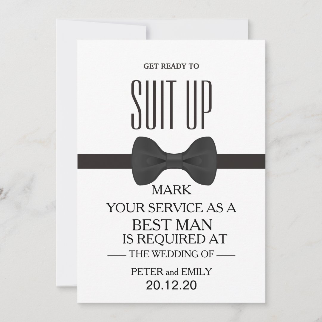 Your Service as a Best Man Invitation | Zazzle