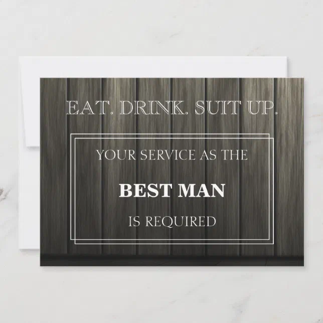 Your Service As The Best Man Is Required Wooden Invitation | Zazzle