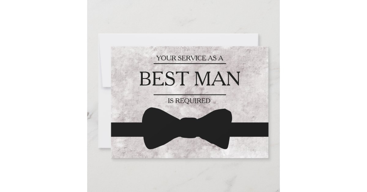 Your Service Is Requested as Best Man Groomsman In Invitation | Zazzle