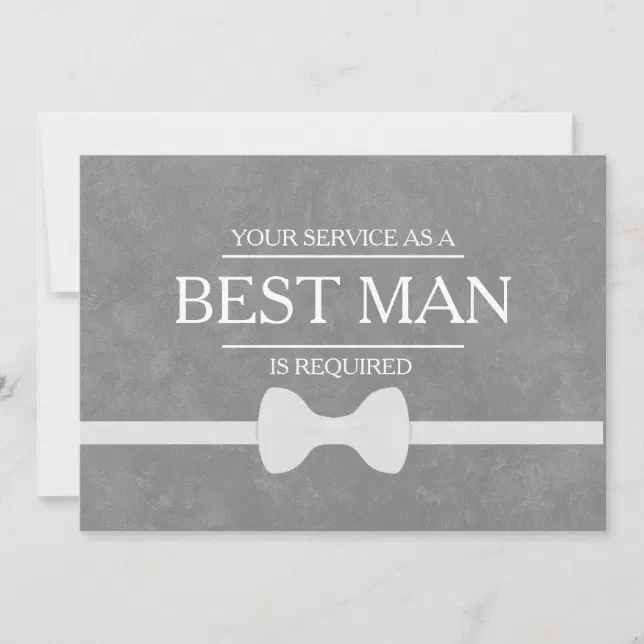 Your Service Is Requested as Best Man Groomsman In Invitation | Zazzle