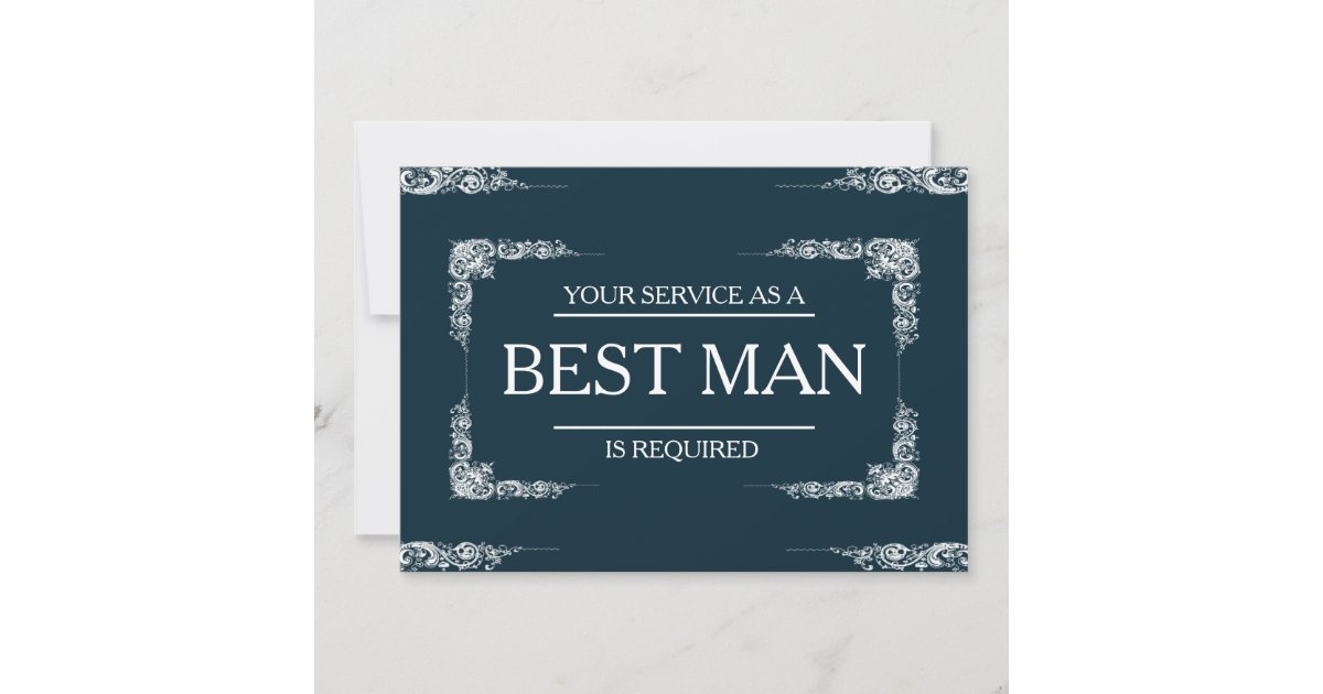 Your Service Is Requested as Best Man Groomsman In Invitation | Zazzle