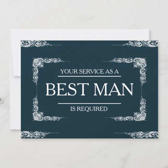 Your Service Is Requested as Best Man Groomsman In Invitation | Zazzle