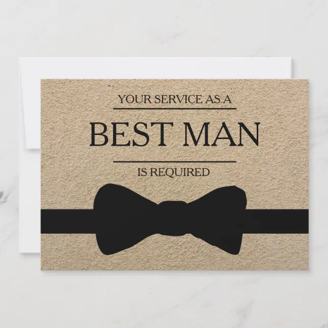 Your Service Is Requested as Best Man Groomsman Invitation | Zazzle