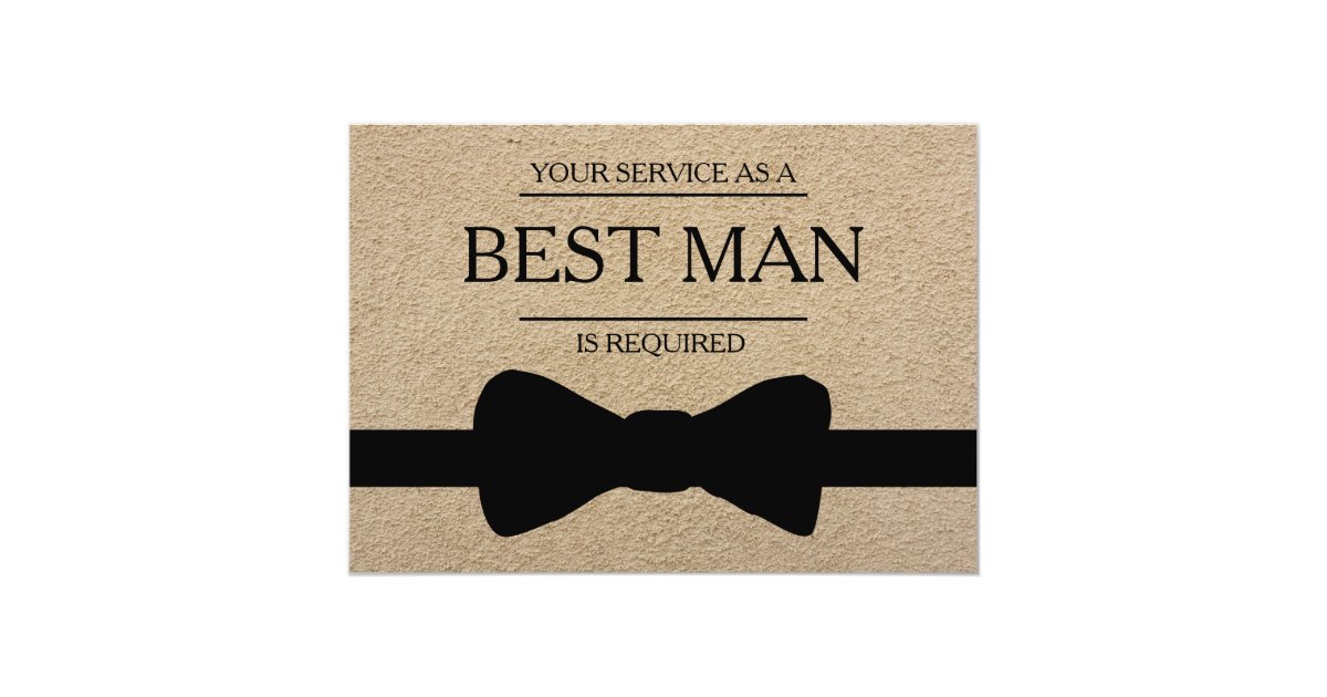 Your Service Is Requested as Best Man Groomsman Invitation | Zazzle.com