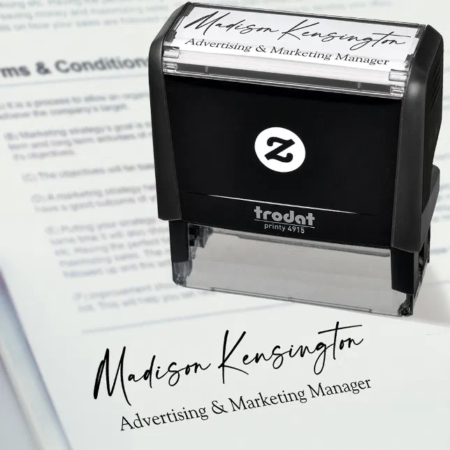 Your Signature and Job Title Business Self-inking Stamp | Zazzle