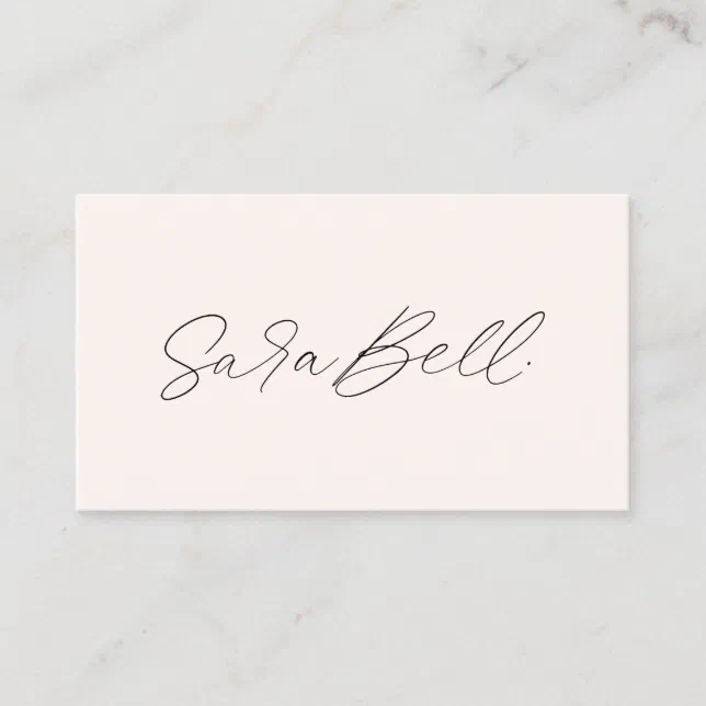 Your Signature | Custom Handwritten Blush Pink Business Card | Zazzle