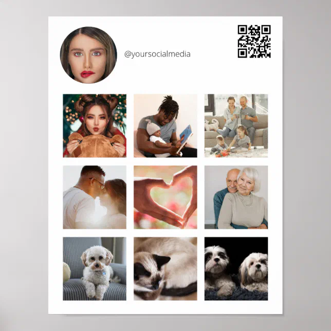 Your social media promotional with QR Code Poster | Zazzle