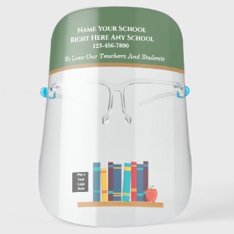 Your Teachers Schools Students Logo Custom Face Shield | Zazzle