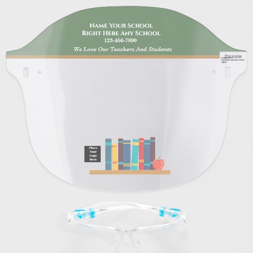 Your Teachers Schools Students Logo Custom Face Shield | Zazzle