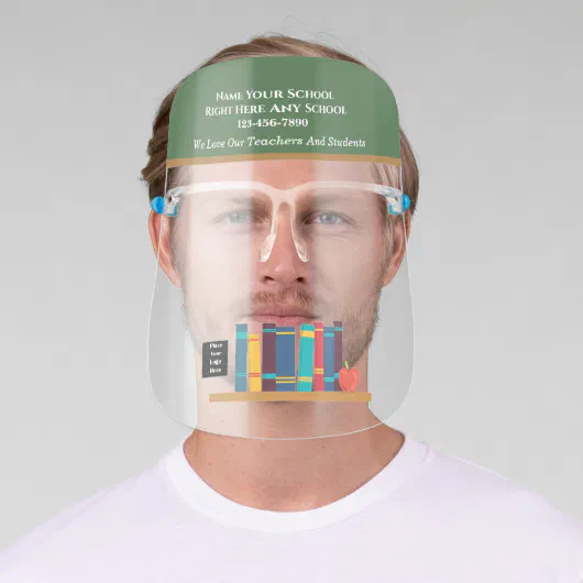 Your Teachers Schools Students Logo Custom Face Shield | Zazzle