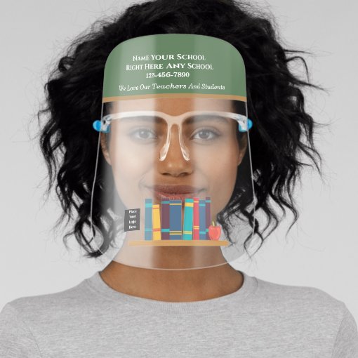 Your Teachers Schools Students Logo Custom Face Shield | Zazzle