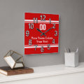 Your Team Colors and Text Sports Wall Clocks | Zazzle