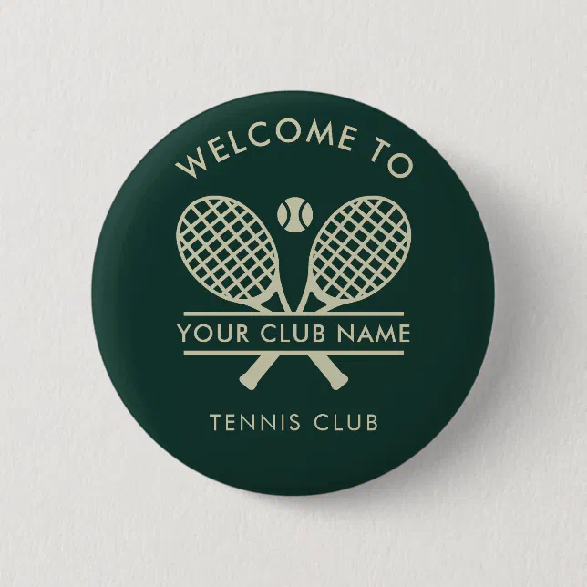 Your Tennis Club Name Team Players and Fans Button | Zazzle