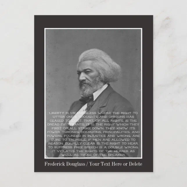 Your Text/Color Frederick Douglass Black History Postcard | Zazzle