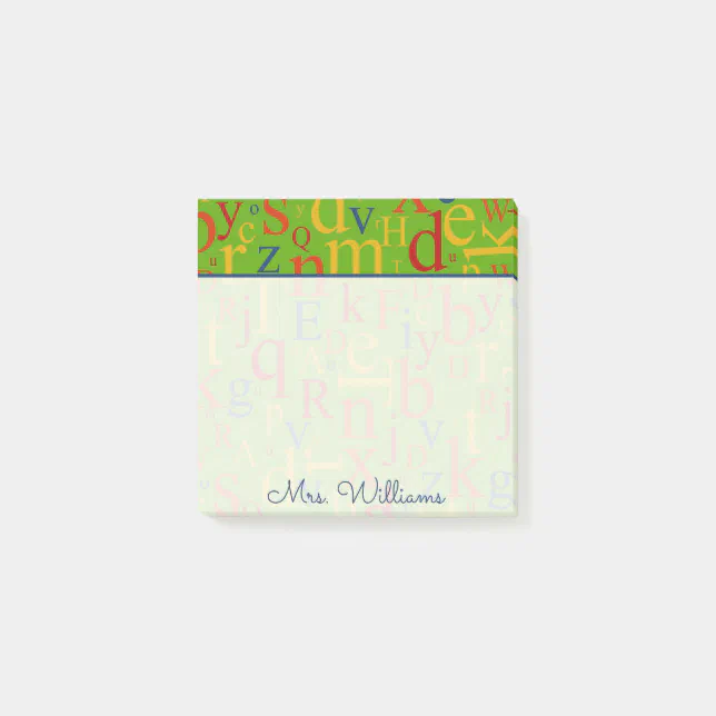 Your Text | Colorful Alphabet Post-it Notes | Zazzle