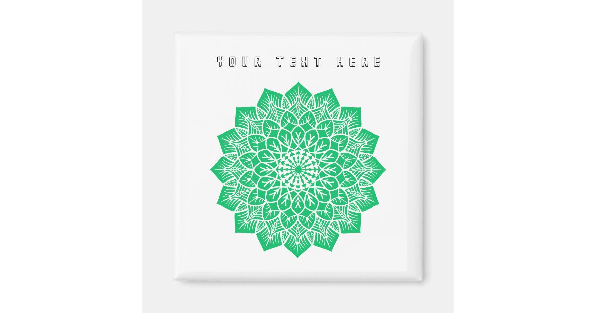 Your Text Here Text Image Green Art Home Kitchen Magnet | Zazzle