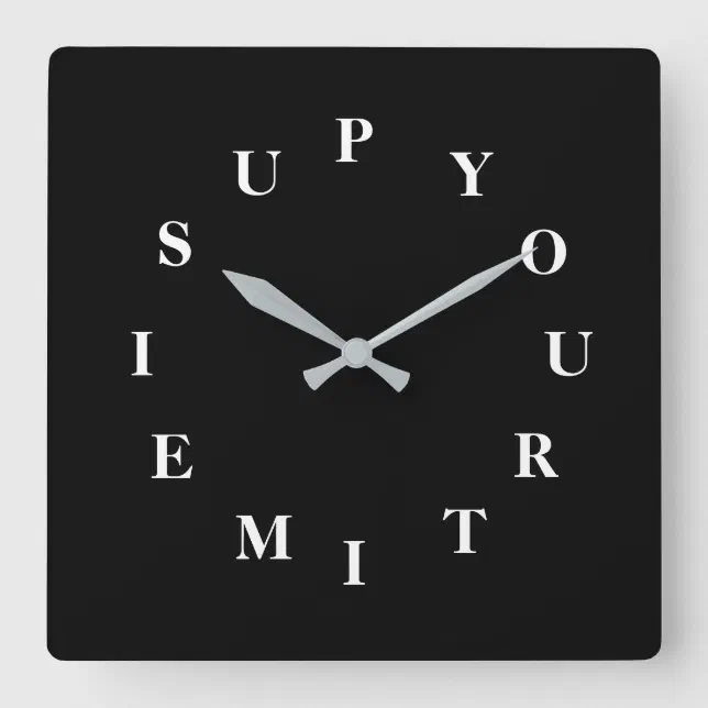 Your Time Is Up Black Wall Clock by Janz | Zazzle