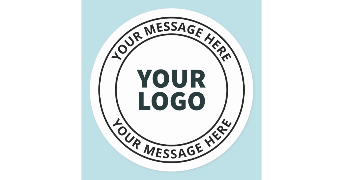 Your Uploaded Logo + Editable Circular Text Classic Round Sticker | Zazzle