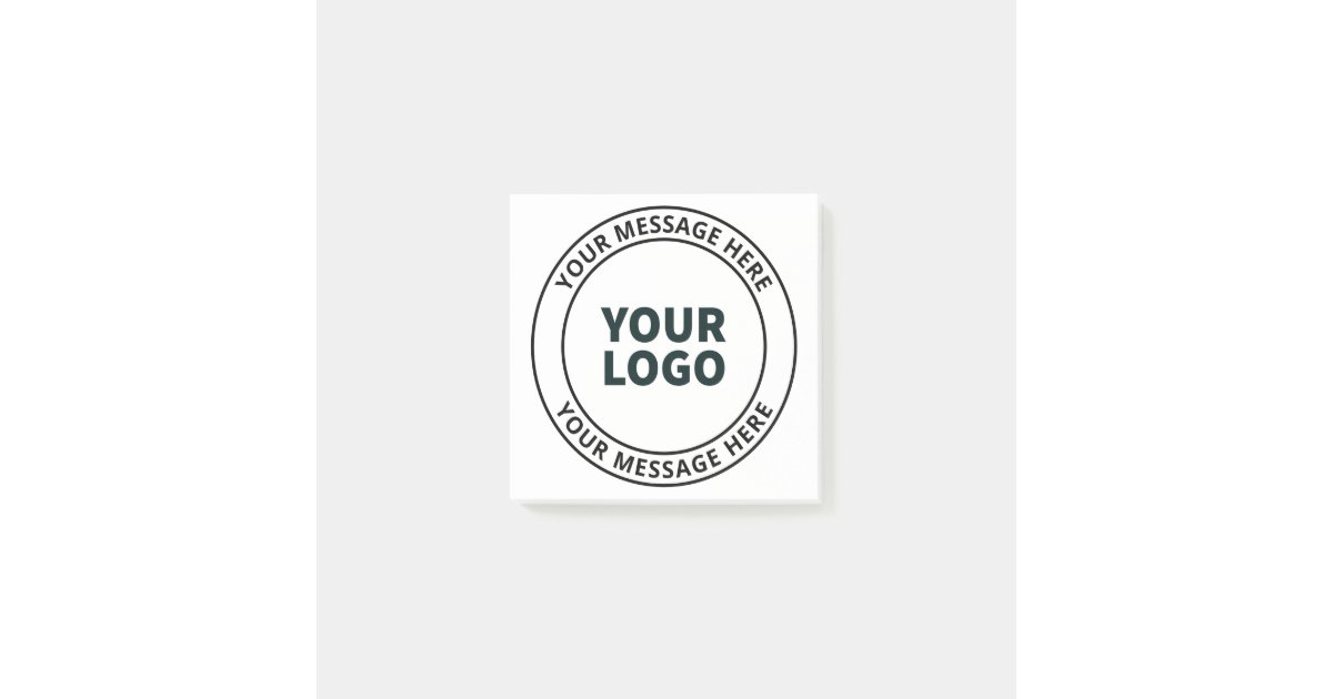 Your Uploaded Logo + Editable Circular Text Post-it Notes | Zazzle