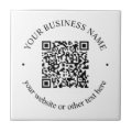 Your Uploaded QR code Plus Editable Circular Text Ceramic Tile | Zazzle