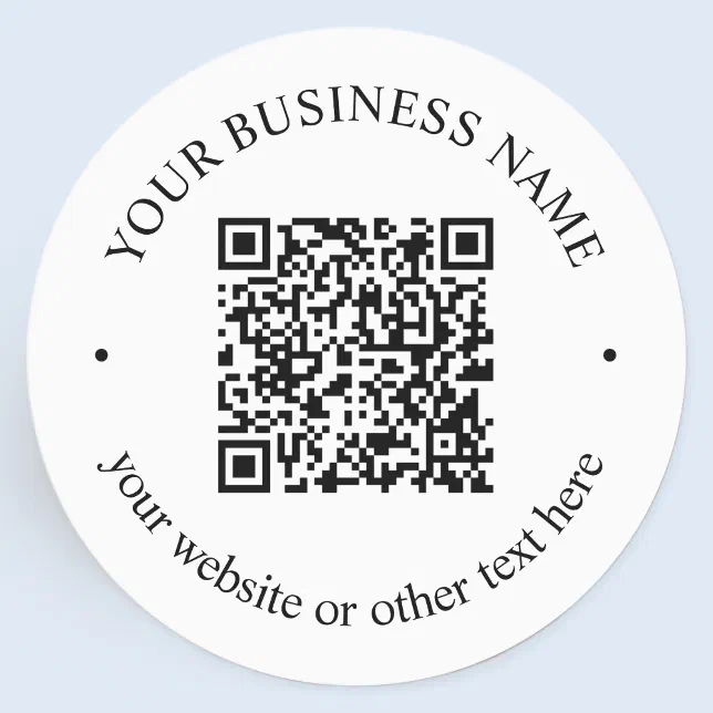 Your Uploaded QR code Plus Editable Circular Text Labels | Zazzle