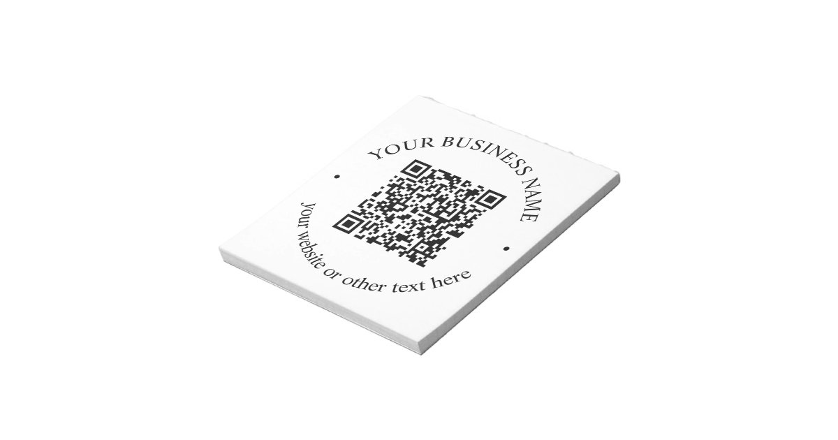 Your Uploaded QR code Plus Editable Circular Text Notepad | Zazzle
