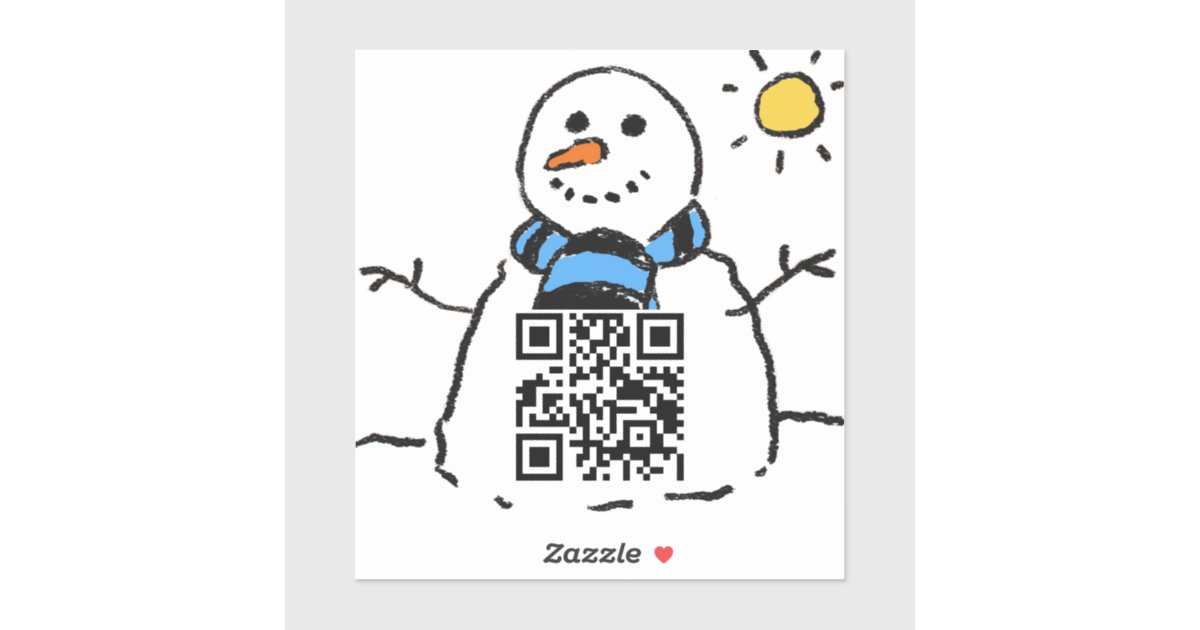Your URL on a Snowman QR Code Sticker | Zazzle