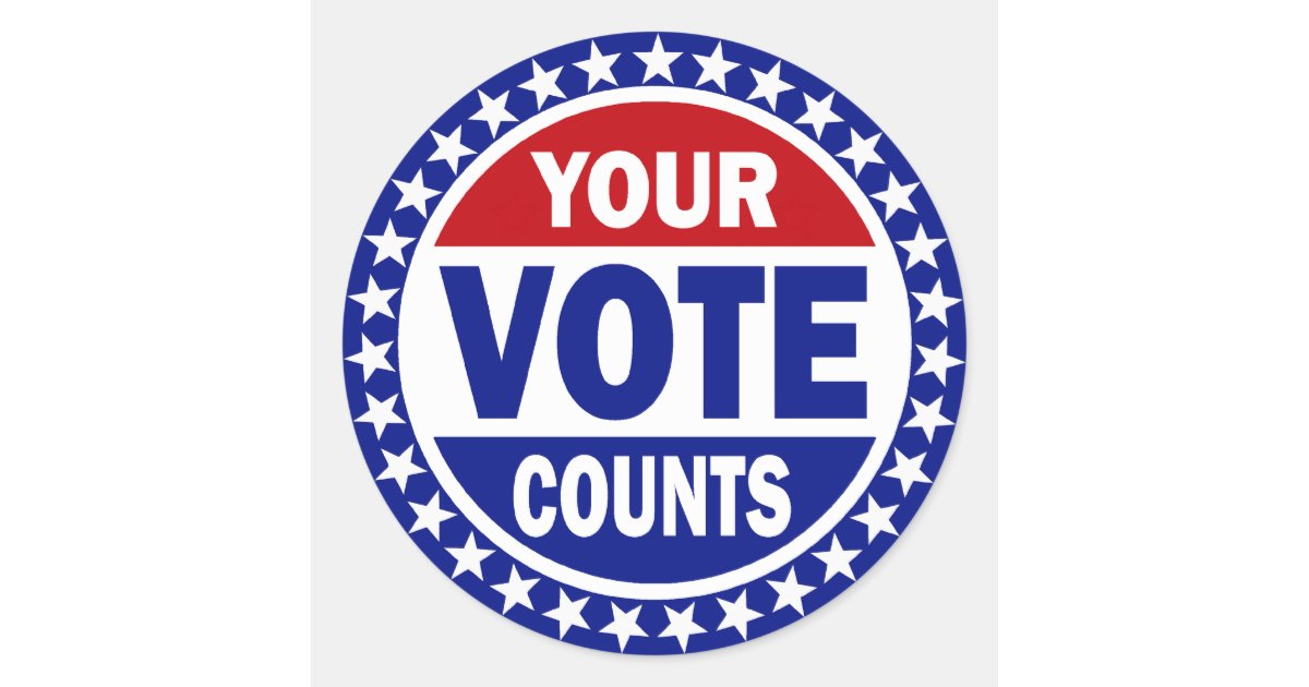 Your Vote Counts Classic Round Sticker | Zazzle