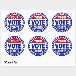 Your Vote Counts Classic Round Sticker | Zazzle