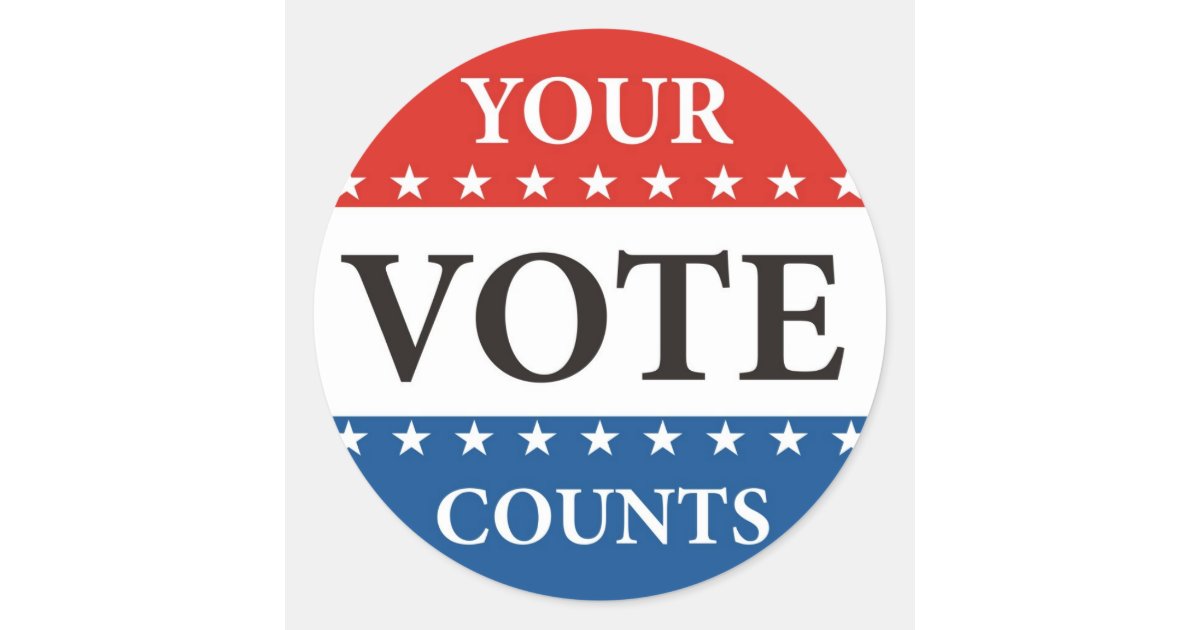 your vote counts usa president elections politics classic round sticker ...