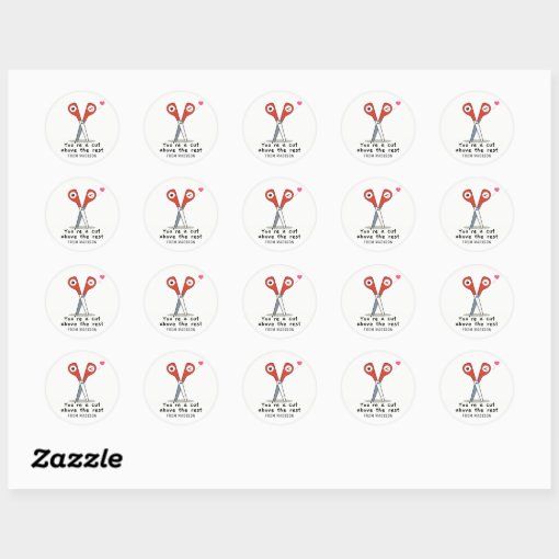 You're A Cut Above The Rest Happy Valentines Day Classic Round Sticker ...