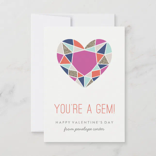 You're a Gem Classroom Valentine - Cobalt Invitation | Zazzle