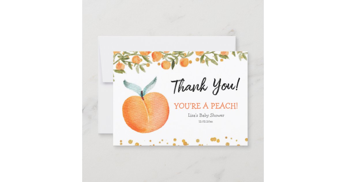 You're a Peach Thank You card | Zazzle