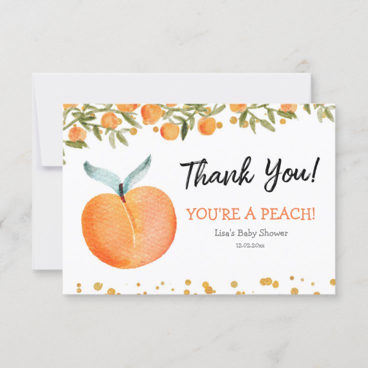 You're a Peach Thank You card | Zazzle