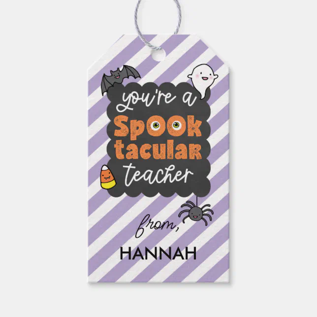 You're a Spooktacular Teacher Halloween Gift Tags | Zazzle
