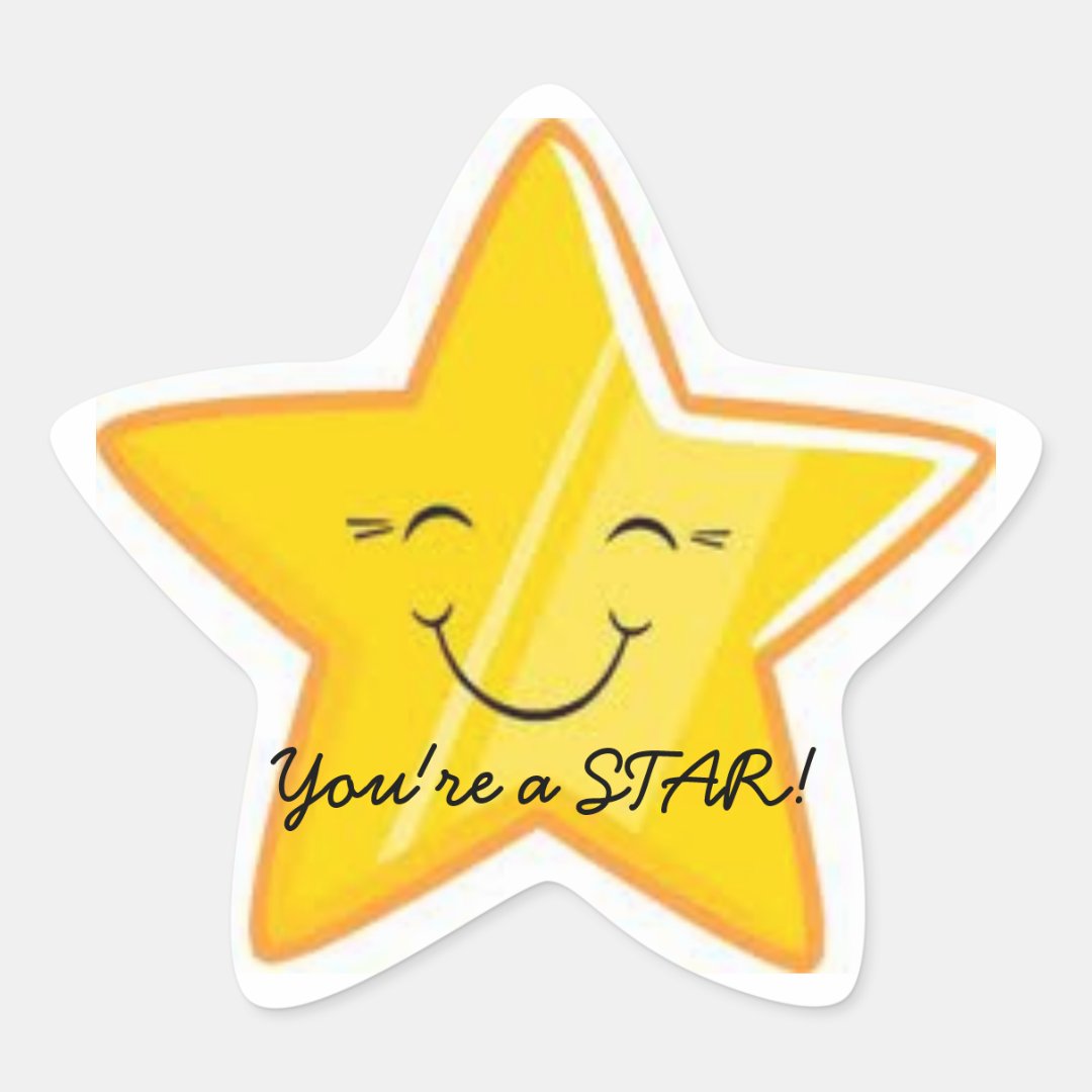 YOU'RE A STAR!!! STAR STICKER | Zazzle