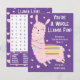 You're A Whole Llama Fun Classroom Valentine's Day Note Card | Zazzle
