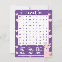 You're A Whole Llama Fun Classroom Valentine's Day Note Card | Zazzle
