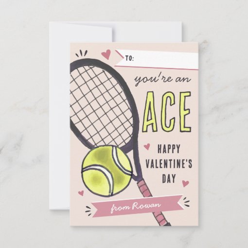 You're An Ace Tennis Classroom Valentines Day Card | Zazzle