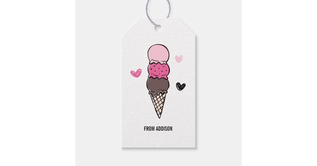 You're Cool Ice Cream Valentine's Day Gift Tags | Zazzle