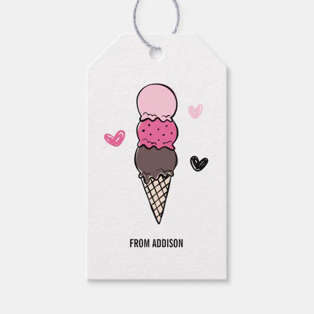 You're Cool Ice Cream Valentine's Day Gift Tags | Zazzle