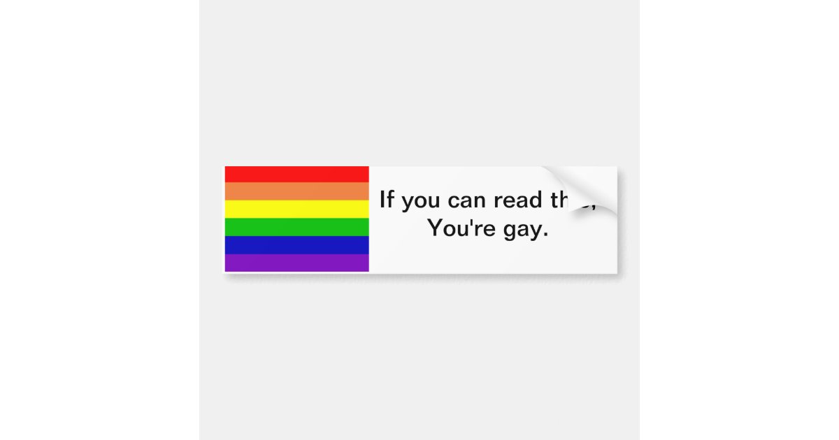 You're Gay Bumper Sticker | Zazzle