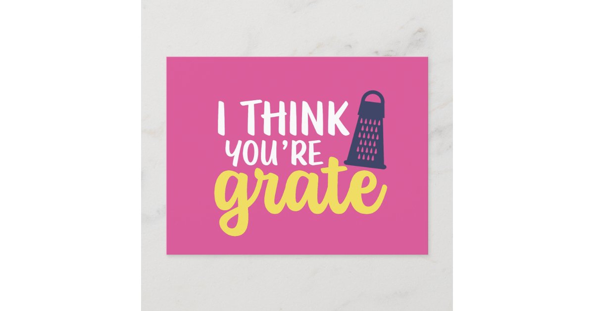 You're Grate Cute Cheese Pun Funny Valentine's Day Postcard | Zazzle